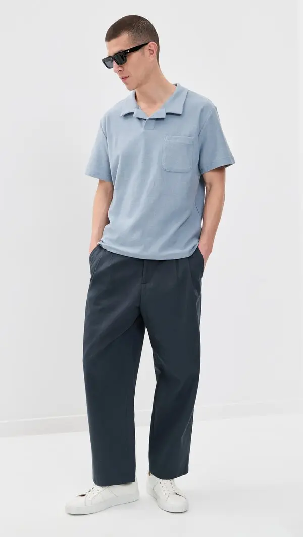 RHYTHM Vintage Terry Polo - Blue