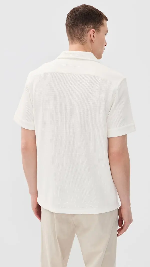 Polo Ralph Lauren Cotton Linen Waffle Knit Andy Camp Shirt