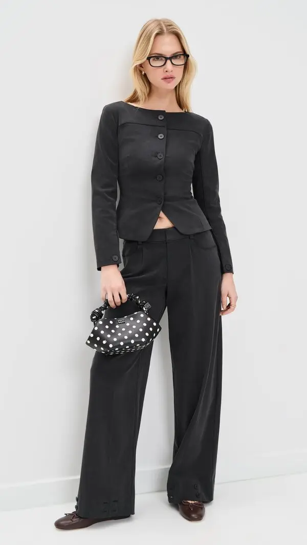 PEACHY DEN Bardot Tailored Pleat Trousers