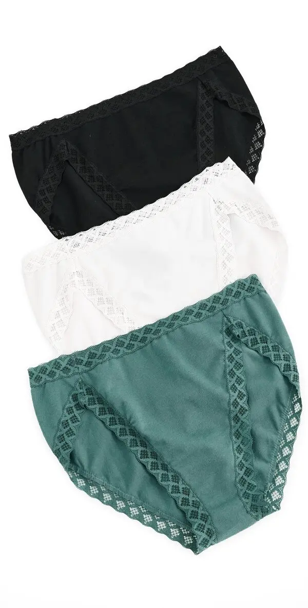 Natori Bliss French Cut 3-pack - Aspen Green/coconut/black