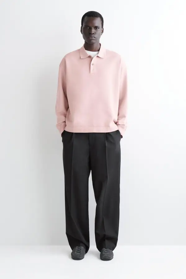 Cos Washed-cotton Polo Sweatshirt