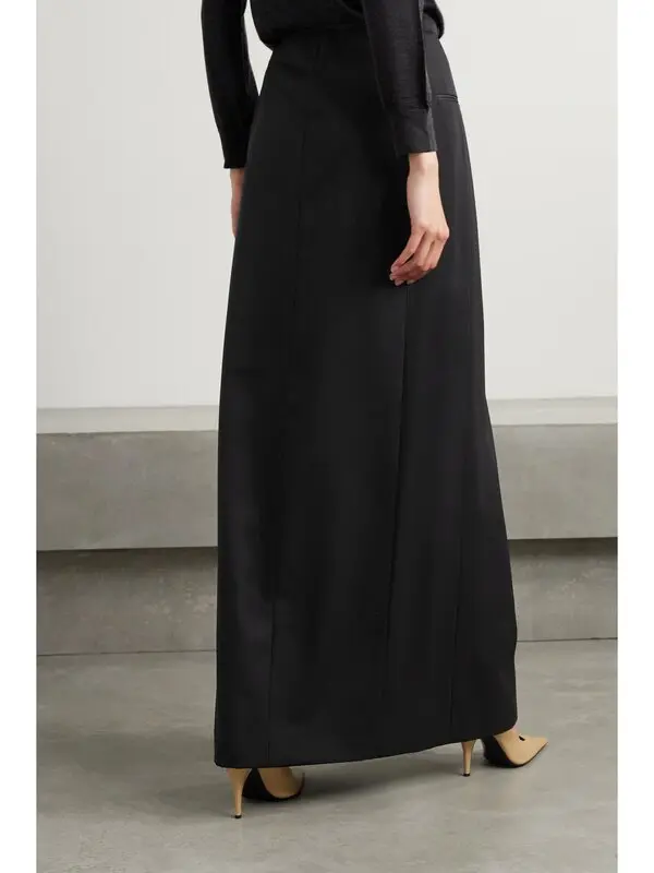 Brioni Barathea Gaia Wool Maxi Wrap Skirt