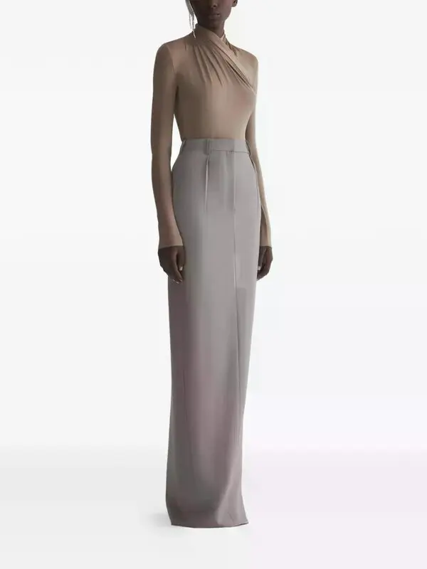 MUGLER Draped Long-sleeve Bodysuit - Neutrals