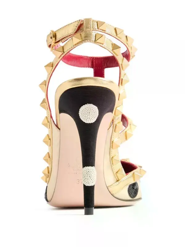Valentino Garavani Rockstud Pumps With Plus De Pois Embroidery - Neutrals
