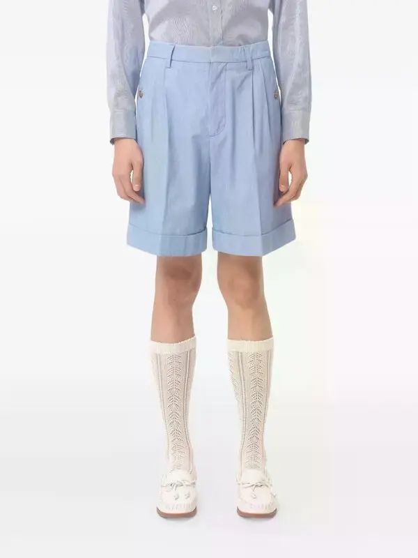 Valentino Garavani Cuffed Denim Bermuda Shorts