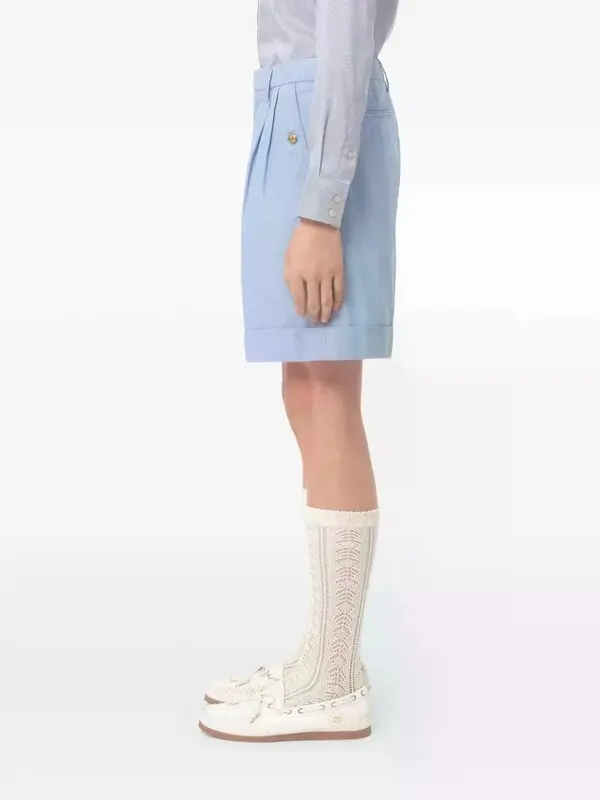 Valentino Garavani Cuffed Denim Bermuda Shorts