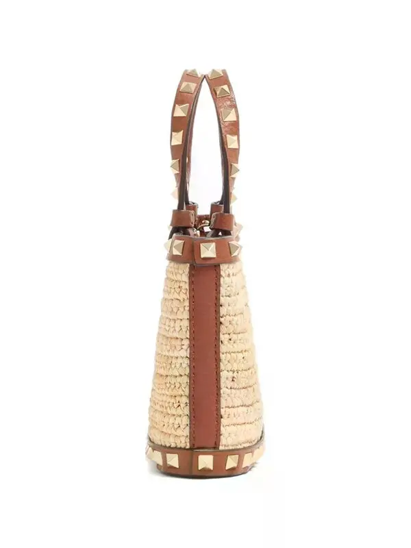 Valentino Garavani Mini Rockstud Raffia Tote