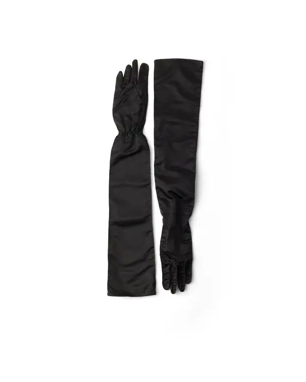 Prada Satin Evening Gloves - Black