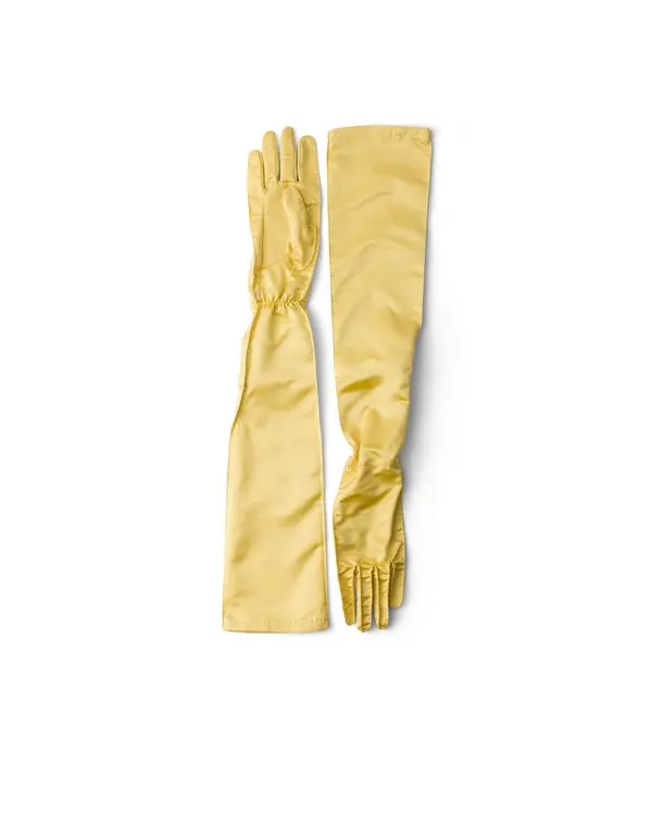 Prada Satin Evening Gloves - Yellow