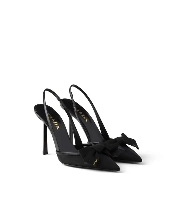 Prada Mesh Slingback Pumps - Black