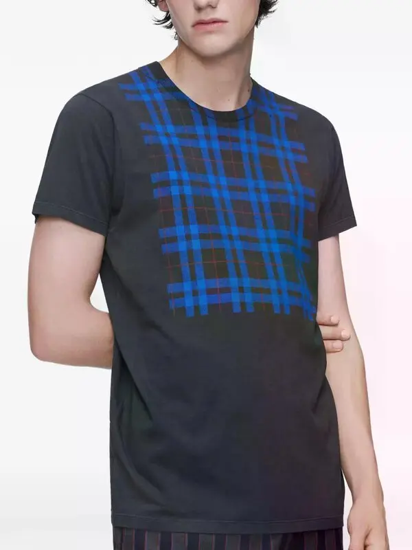 MAISON MARGIELA Check-panel T-shirt - Grey