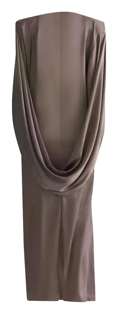 MUGLER Scarf Drape Dress - Brown