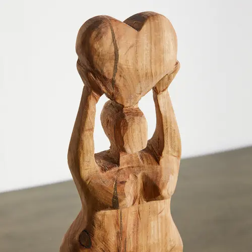 KANJU INTERIORS Mother Nurture Eucalyptus Wood Sculpture - Natural