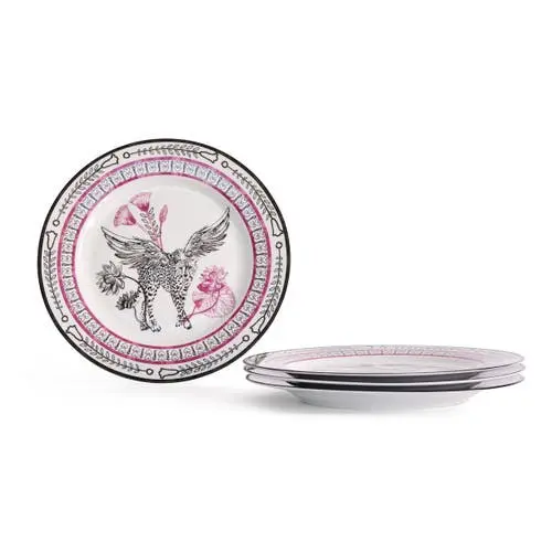 Marchesa Serengeti Porcelain Dinner Plate Set Of 4 - Multicolored