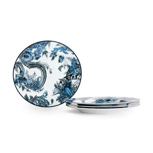 Marchesa Monarcha Porcelain Salad Plate Set Of 4 - Blue