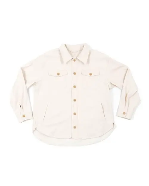 ARIKO Split Hem Shirt Jacket - Beige