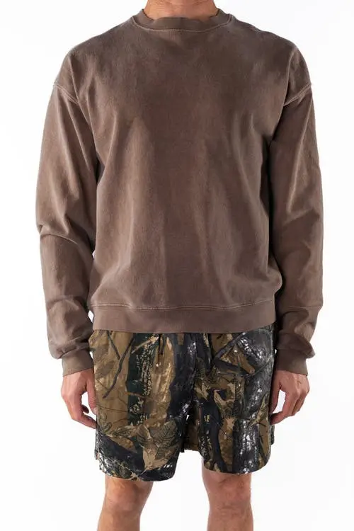 ARIKO Gender Inclusive Crew Neck Sweatshirt - Brownstone