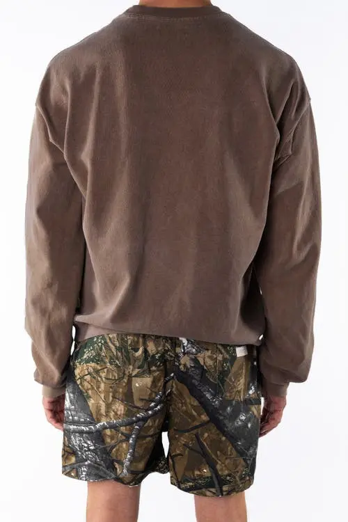 ARIKO Gender Inclusive Crew Neck Sweatshirt - Brownstone