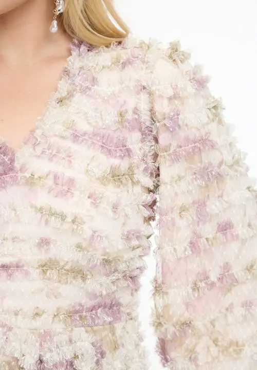 BEAUUT Ruffle Floral Mesh Maxi Dress