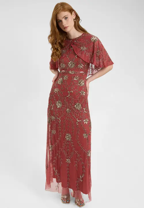 BEAUUT Embellished Sequin Beaded Maxi Gown