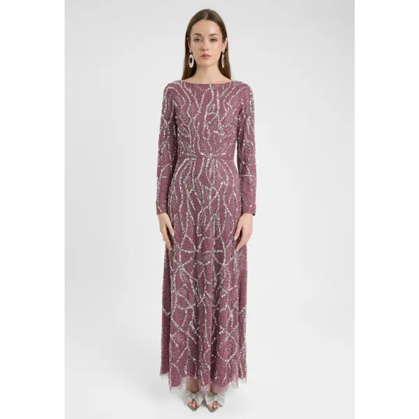 MARYISA Embellished A-line Maxi Dress - Mauve