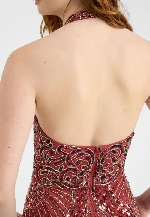 BEAUUT Embellished Sequin Beaded Maxi Gown