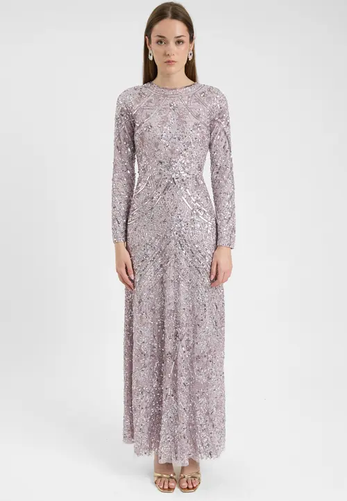 MARYISA Sequin Embellished Maxi Dress - Lilac