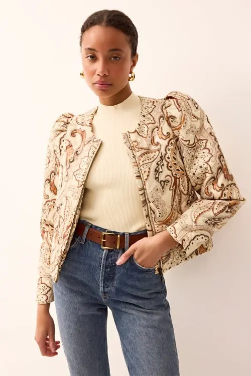 MARIE OLIVER Faison Cropped Moto Jacket