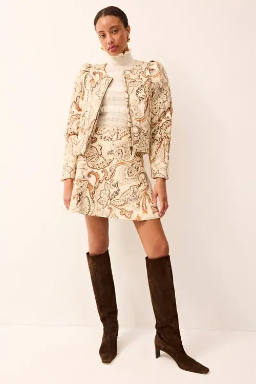 MARIE OLIVER Faison Cropped Moto Jacket