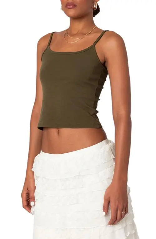 EDIKTED Deanna Crop Camisole - Olive