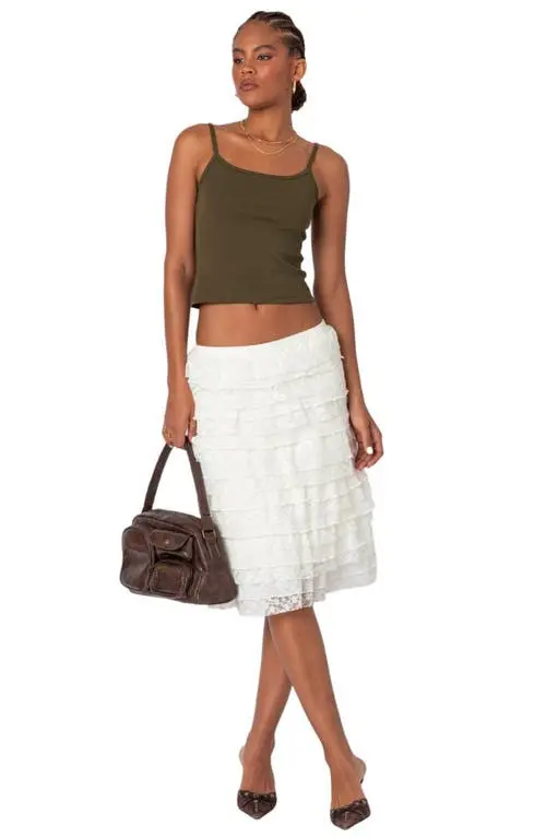 EDIKTED Deanna Crop Camisole - Olive