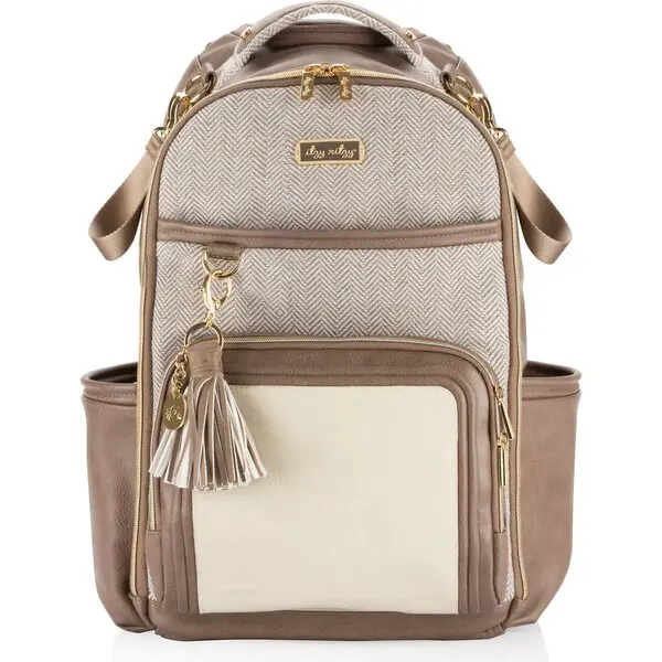 ITZY RITZY Large Diaper Backpack - Vanilla Latte