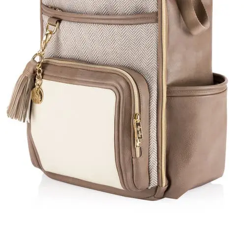 ITZY RITZY Large Diaper Backpack - Vanilla Latte