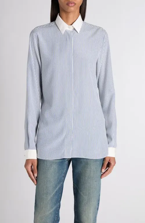 TOM FORD Striped Silk Button-up Shirt