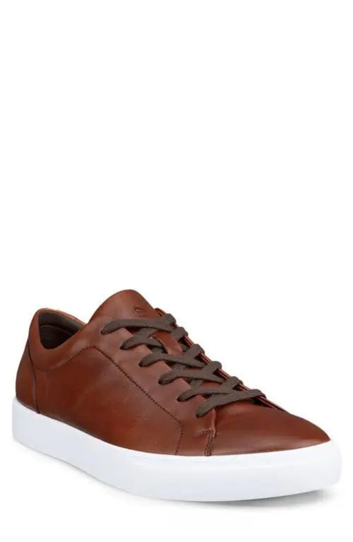 Ecco Soft 10 Leather Sneaker - Cognac