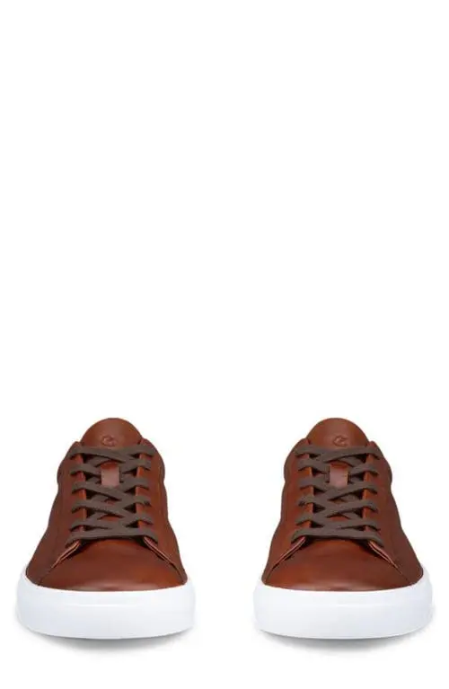 Ecco Soft 10 Leather Sneaker - Cognac