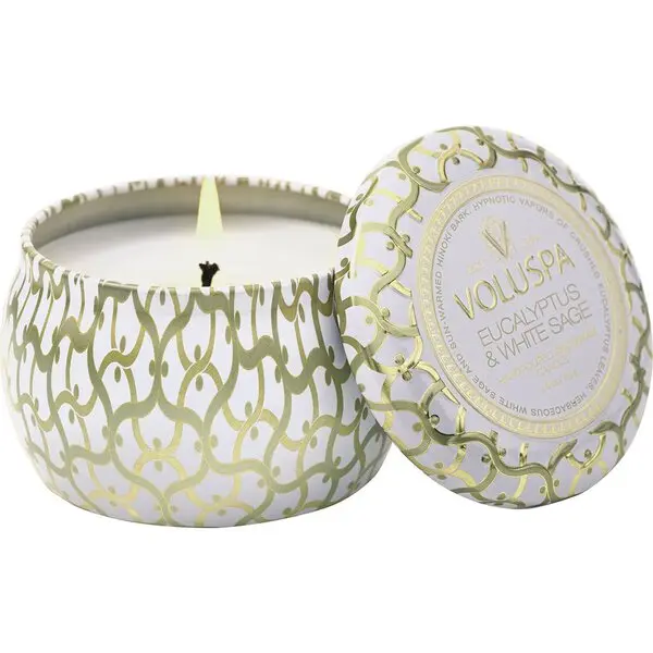 Voluspa Mini Tin Candle - Eucalyptus & White Sage