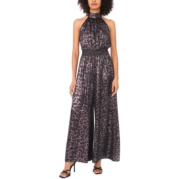Vince Camuto Smocked Wide Leg Jumpsuit - Rich Black