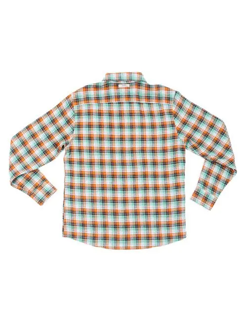 ARIKO Summer Softy Plaid Shirt - Green/orange