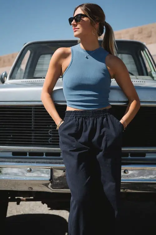 ARIKO Scallop Tank - Blue-wave