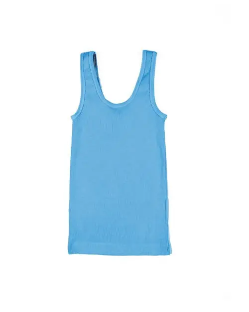 ARIKO Ribbed Cotton Tank - Blue-wave