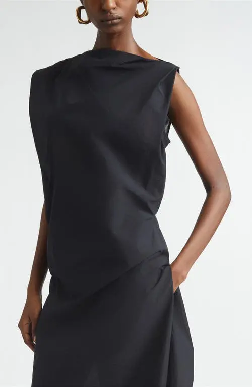 Jacquemus La Robe Drap Asymmetric Midi Dress - Black