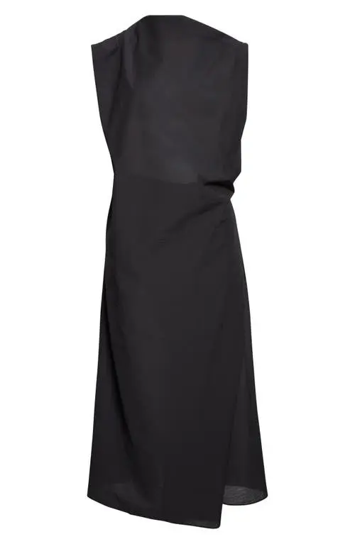 Jacquemus La Robe Drap Asymmetric Midi Dress - Black