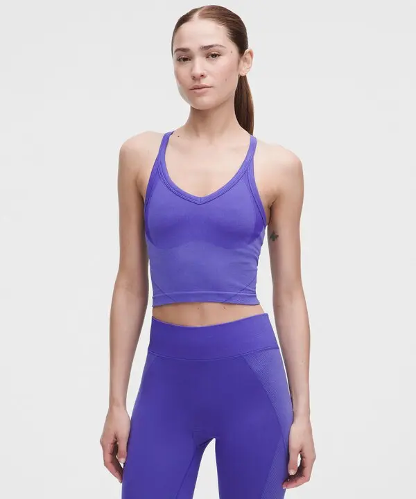Lululemon Get Low Cross-back Training Tank Top - Metallic Marine/super Purple Tone
