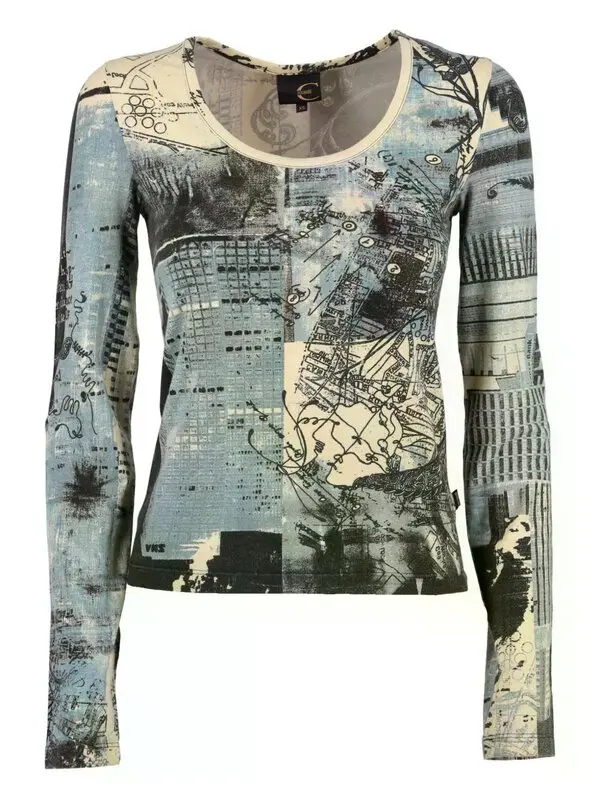 Just Cavalli Map-print T-shirt