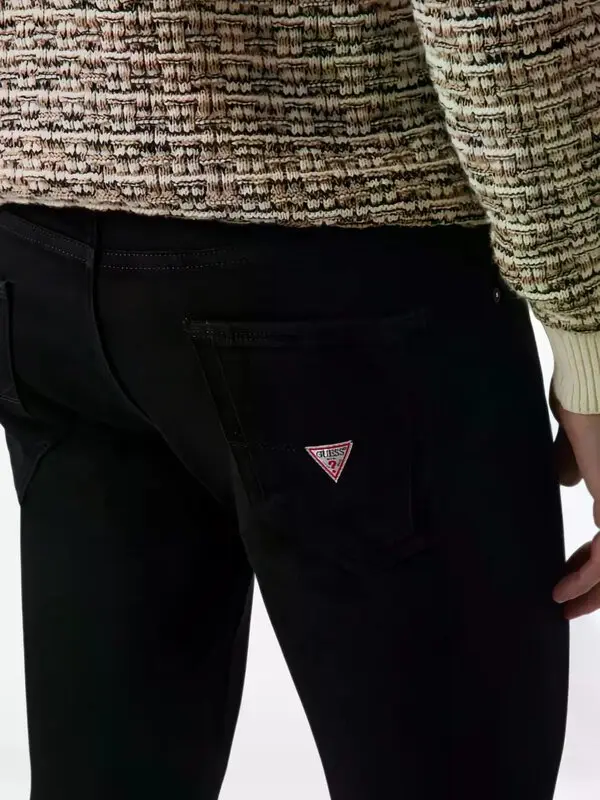 Guess Miami Logo-patch Jeans - Black
