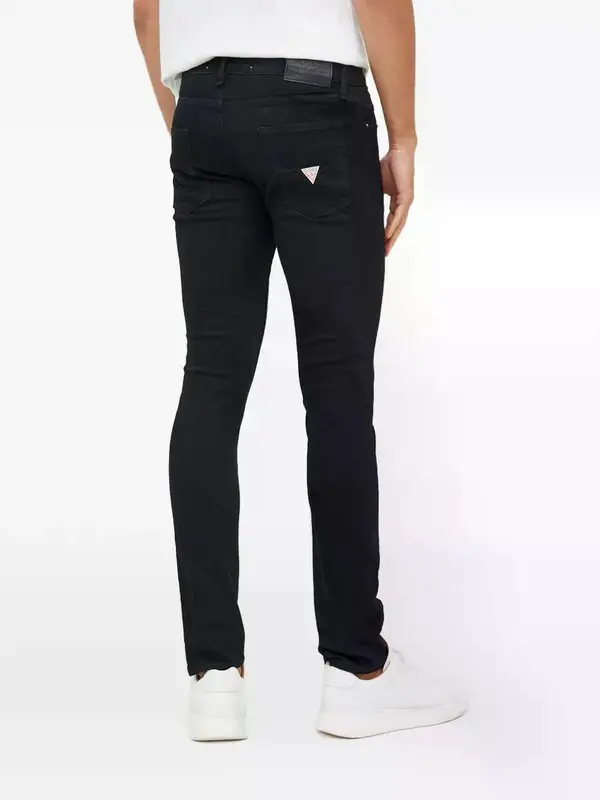 Guess Chris Logo-patch Jeans - Black
