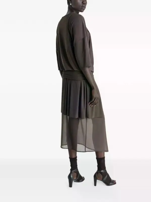 LEMAIRE Draped Mesh Double Layer Dress