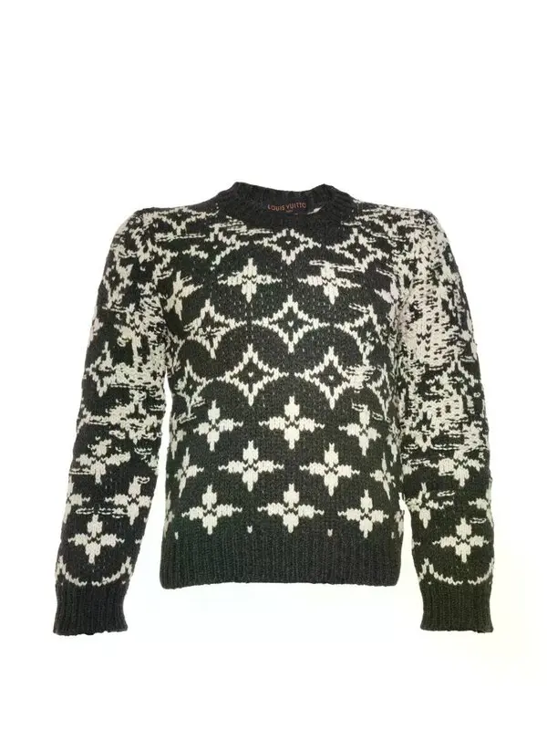 LOUIS VUITTON 2020 Distressed Monogram Knit Sweater