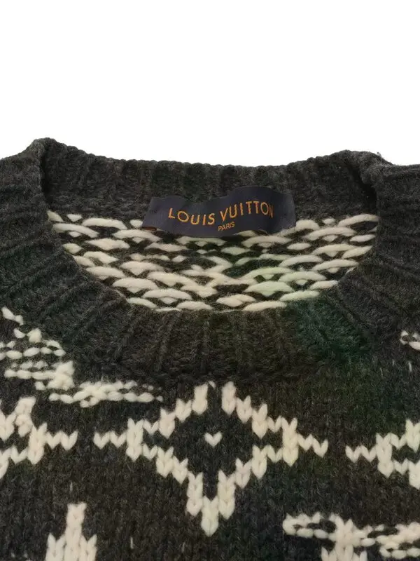 LOUIS VUITTON 2020 Distressed Monogram Knit Sweater